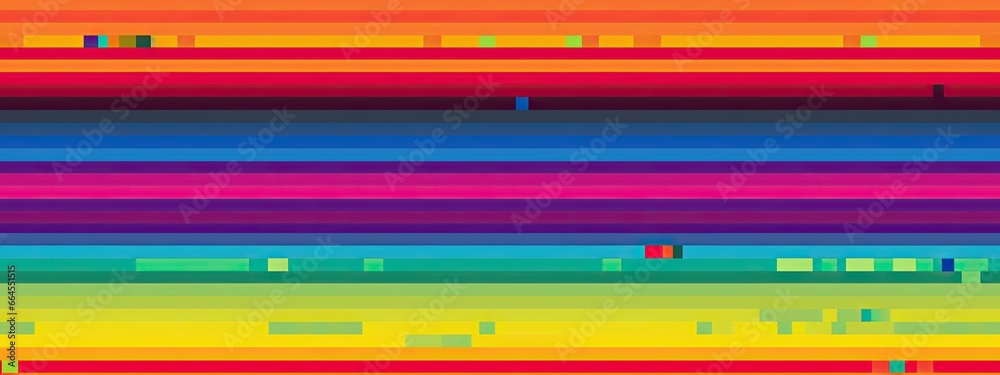 Seamless retro colorful rainbow VHS scanlines or TV signal static noise ...