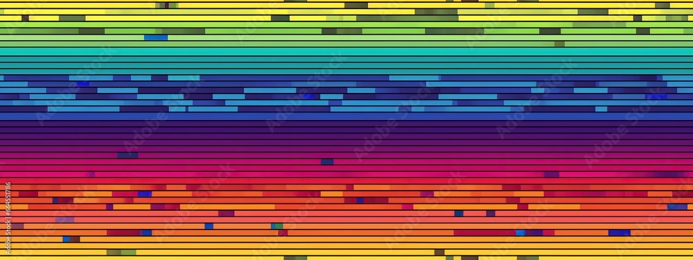 Seamless retro colorful rainbow VHS scanlines or TV signal static noise ...