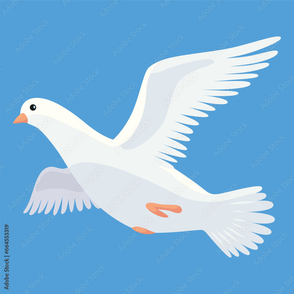 Pigeon animation. Bird motion wings in heaven. Flying migratory pigeon ...