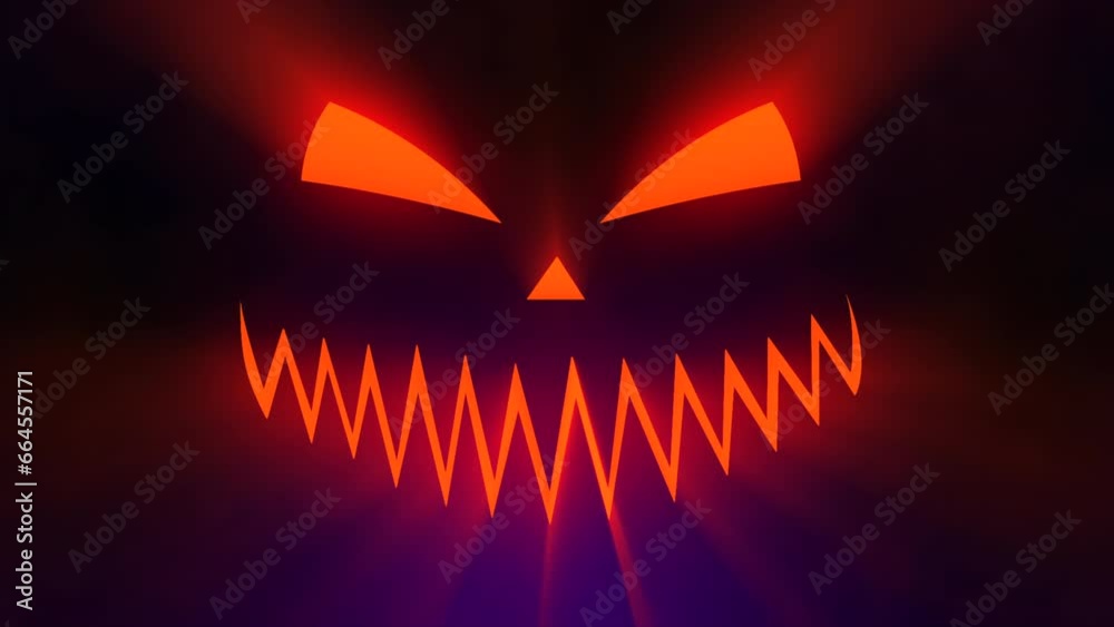 Spooky bright Halloween background animation. Scary angry glowing ...