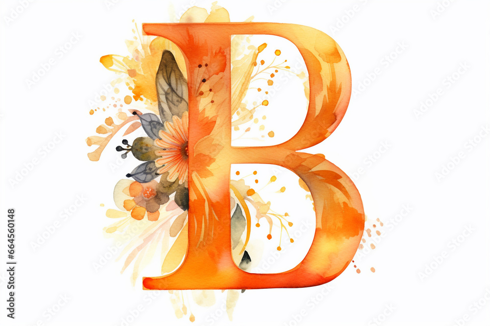 Beautiful Indian flower font design, alphabet letter B with decorative ...