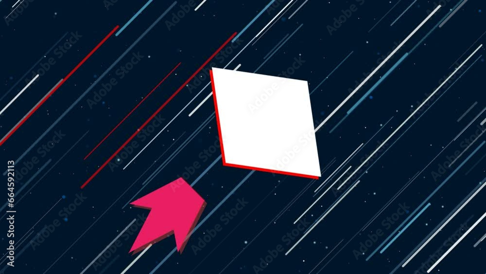 Rhombus symbol flies through the universe on a jet propulsion. The ...