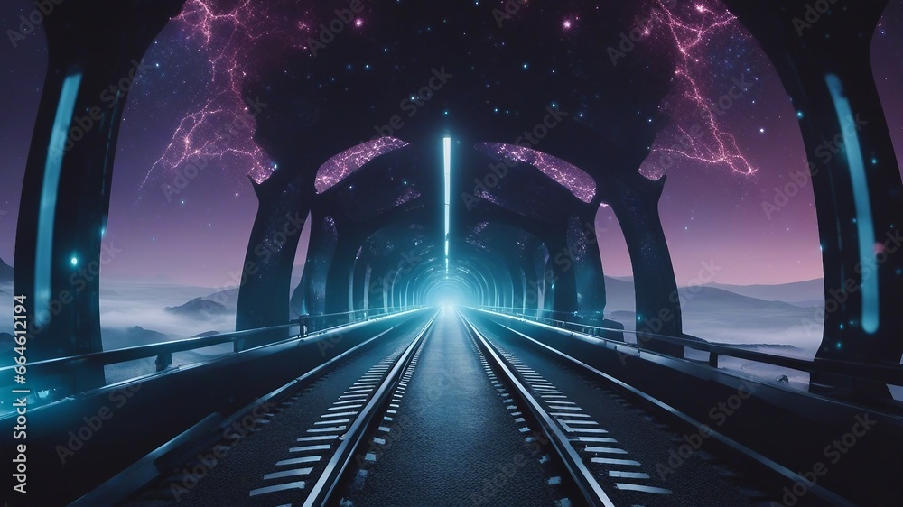 oncoming train in the night _A futuristic train that transports ...