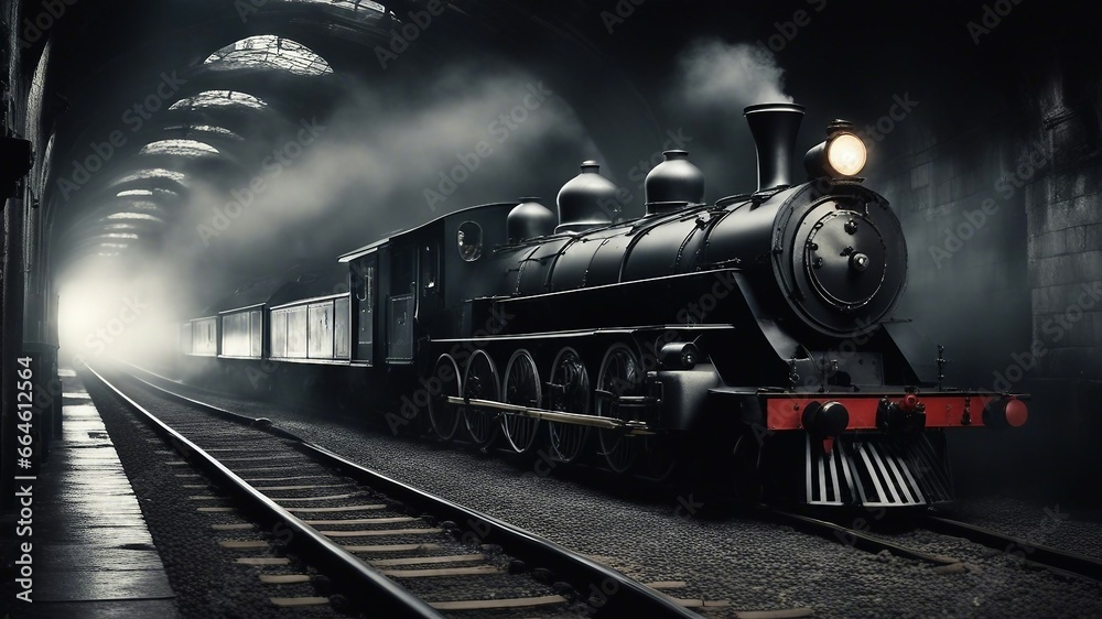 old train _A steam train that has been haunted and cursed in a dark ...