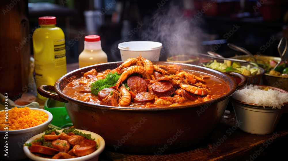 Cajun Gumbo Shack: Aromas of Smoked Sausage and Roux Stock Illustration ...