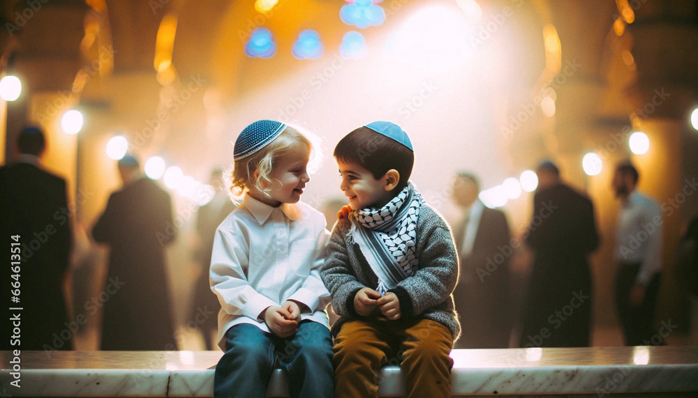 Foto de Title: "Jewish and Palestinian Children: Symbols of Friendship ...