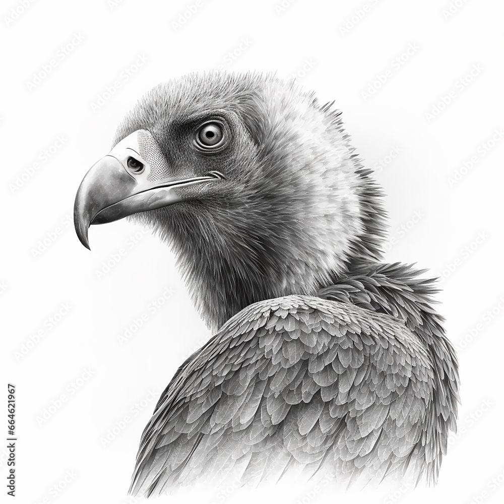 Pencil sketch beautiful vulture bird draw picture AI Generated Stock ...