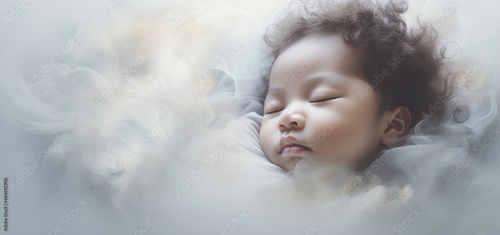 Asian infant with soft flowers. Stillbirth, family tragedy. Concept of ...