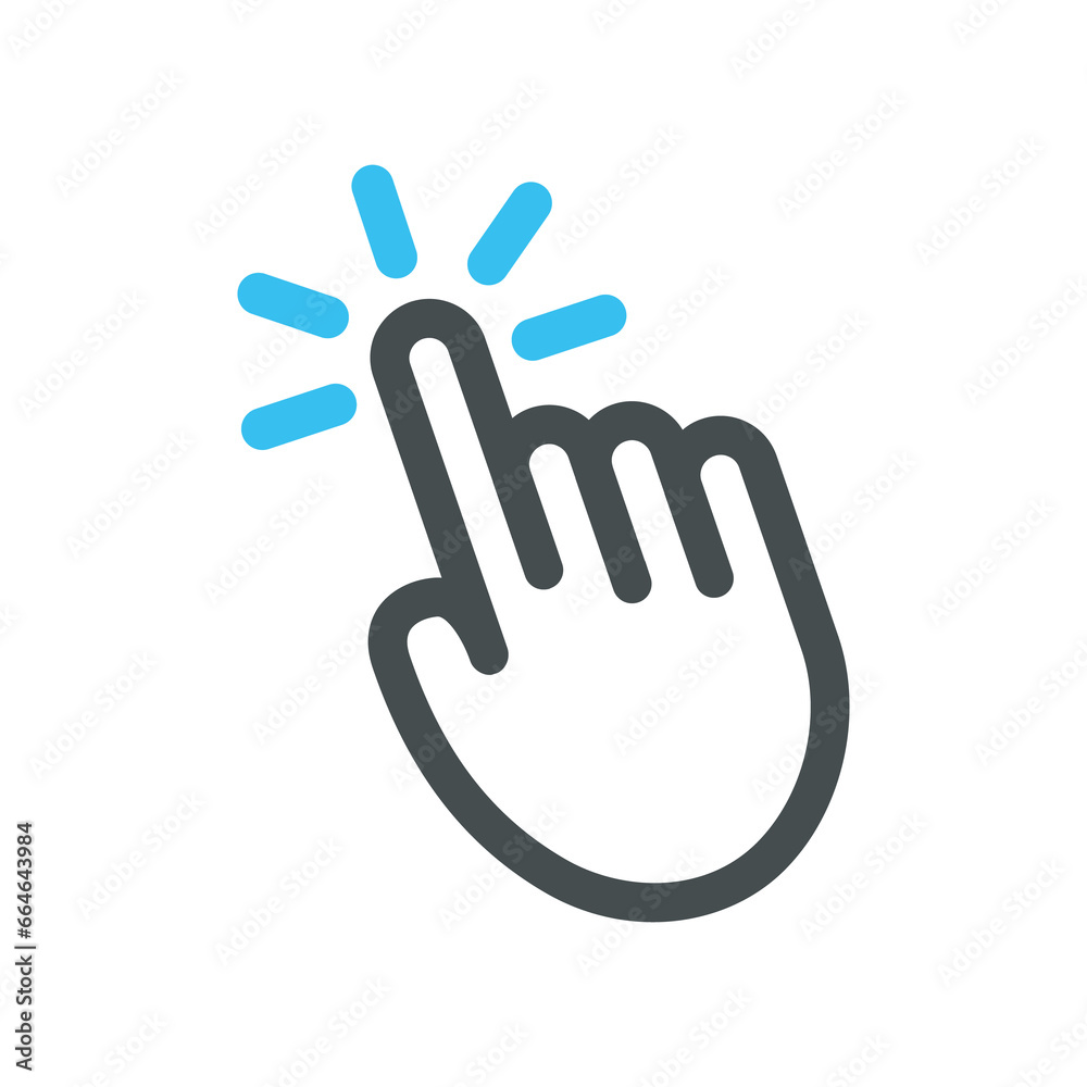Hand click icon illustration. Computer mouse click cursor icon. pointer ...