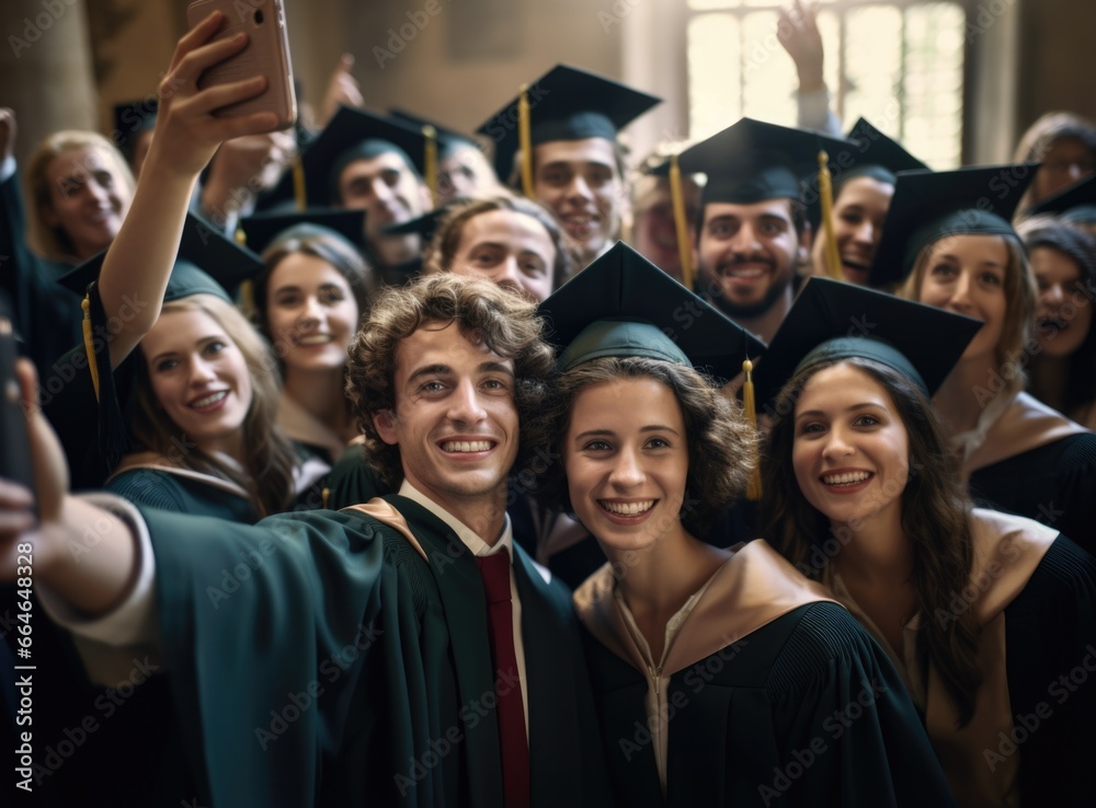 Happy time graduation, university institute school, graduation mantle ...