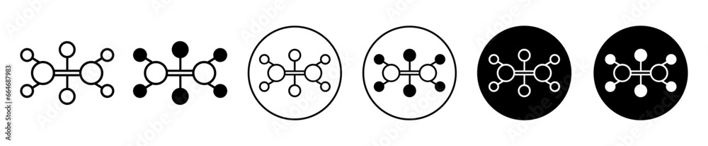 Ethylene or ethene molecule icon set. Ethylene molecular chemical ...