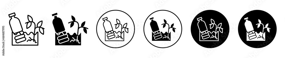 Soil pollusion icon symbol. Toxic waste dump in soil symbol. Soil with ...