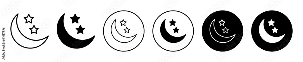 Night dream icon set. Good sleep at bad time in night symbol. Quality ...