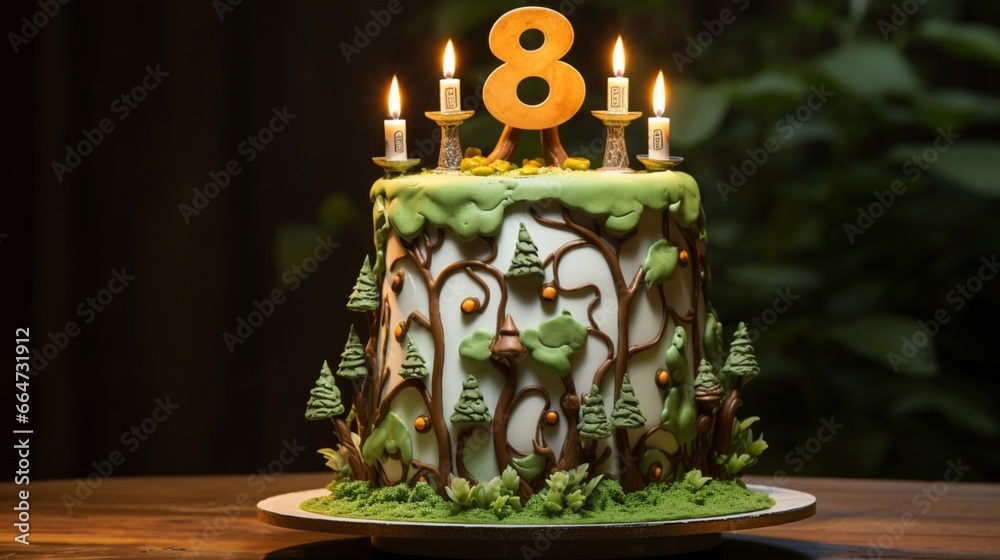 A cake for a 68th birthday, featuring a number 68 candle and an ...