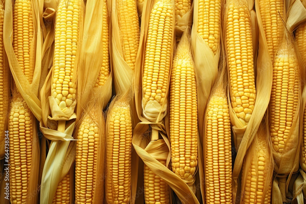 Maize Yellow Color: Stunning Ripened Corn Field Pattern in Full Bloom ...