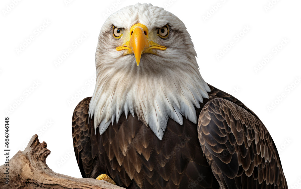 Majestic Eagle Sit On Brown Surface on White or PNG Transparent ...