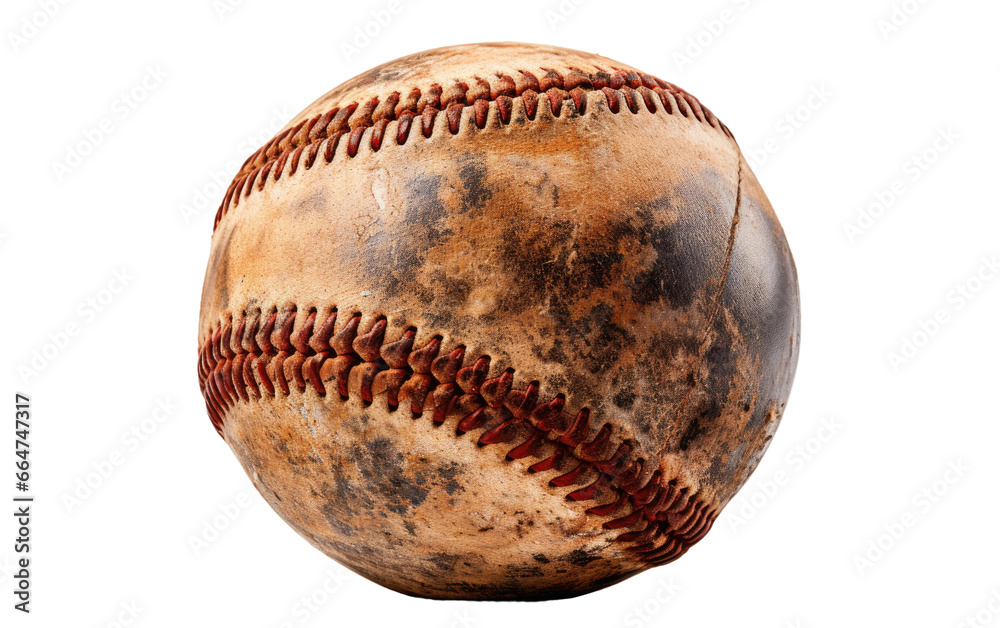Antique Baseball Looks Vintage Material Realistic Portrait on White or ...