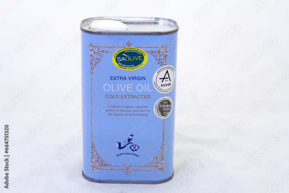 Johannesburg, South Africa - a can of extra virgin olive oil from ...