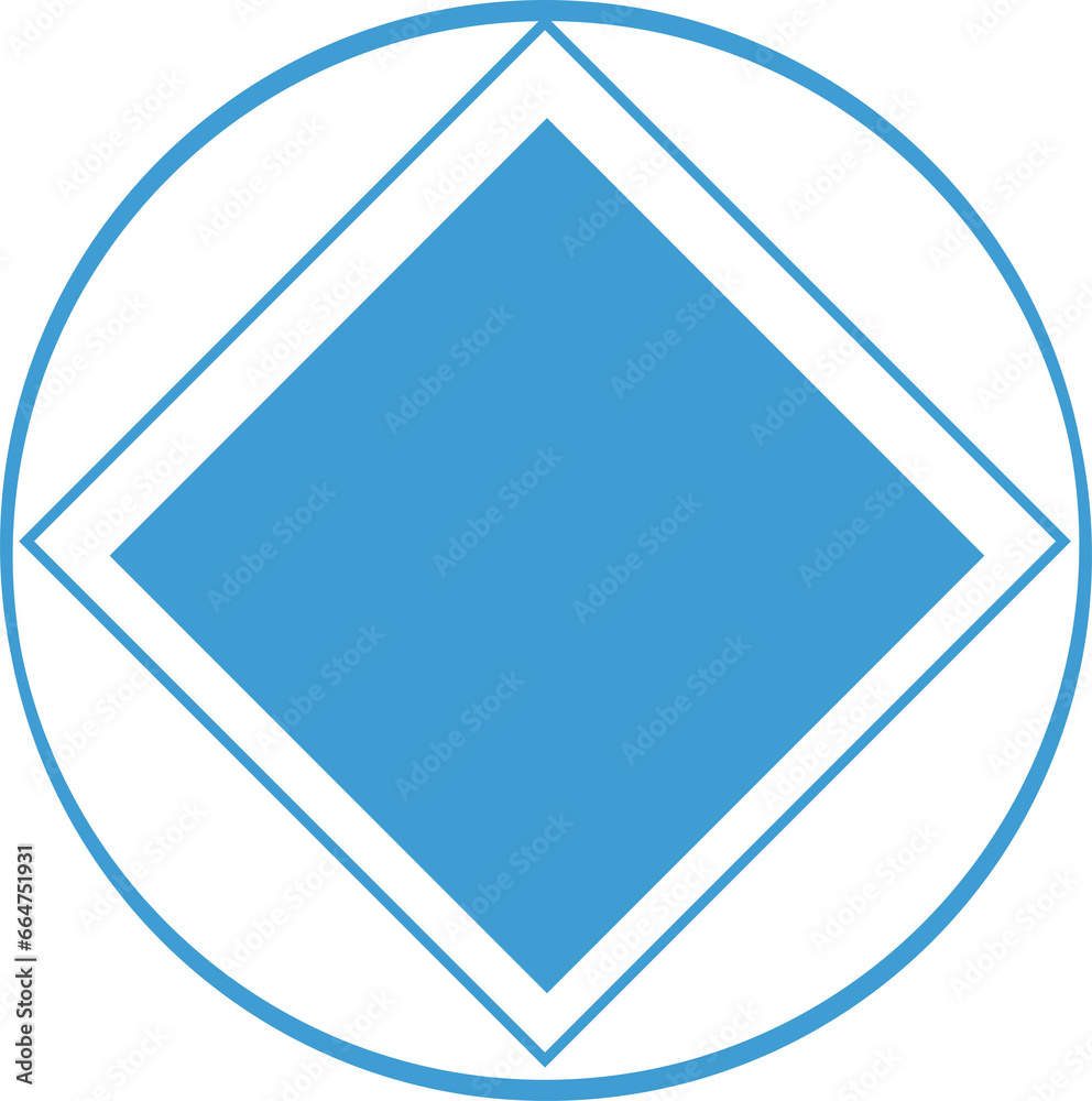 Digital png illustration of blue circle with diamond on transparent ...