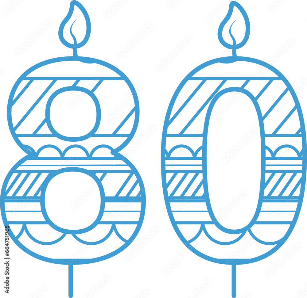 Digital png illustration of blue 80 number with flames on transparent ...