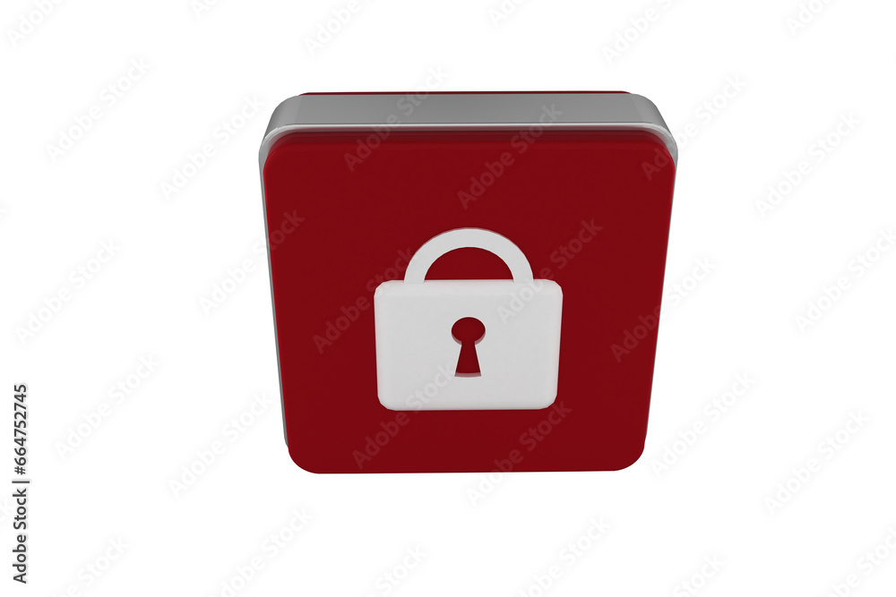 Digital png illustration of claret 3d icon with padlock on transparent ...