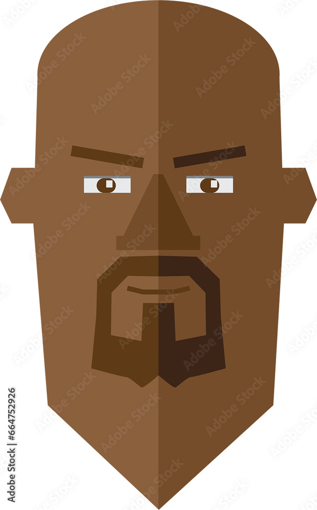 Digital png illustration of head of african american man without hair ...