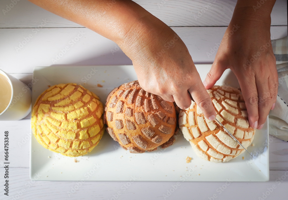 Hands of Mexican Hispanic woman taking food. Concept of taking food ...