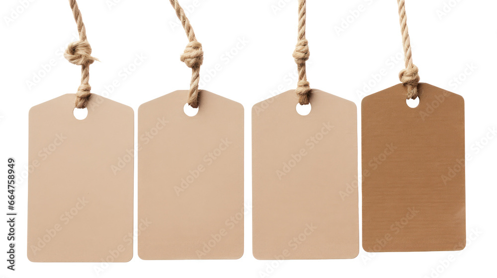 Hanging Cardboard Labels With Rope isolated on transparent background ...