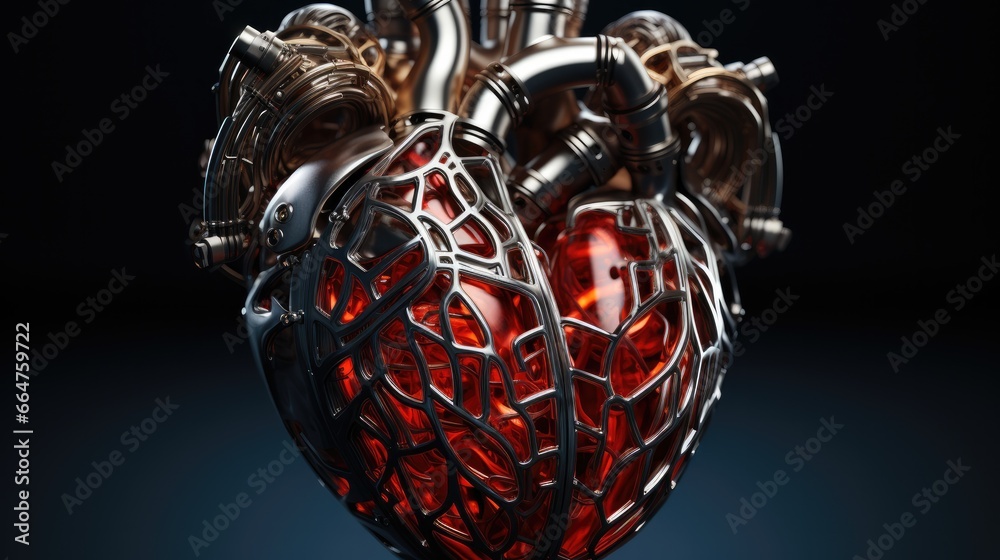 Anatomically correct human heart made from metal plates and pipes ...