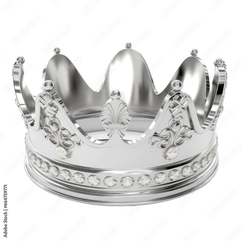 Silver crown isolated on transparent background,transparency Stock ...