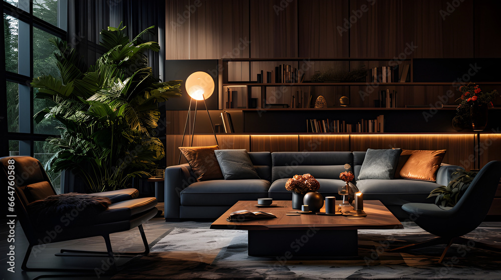 Highlight the space with soft ambient lighting, showcasing how it ...