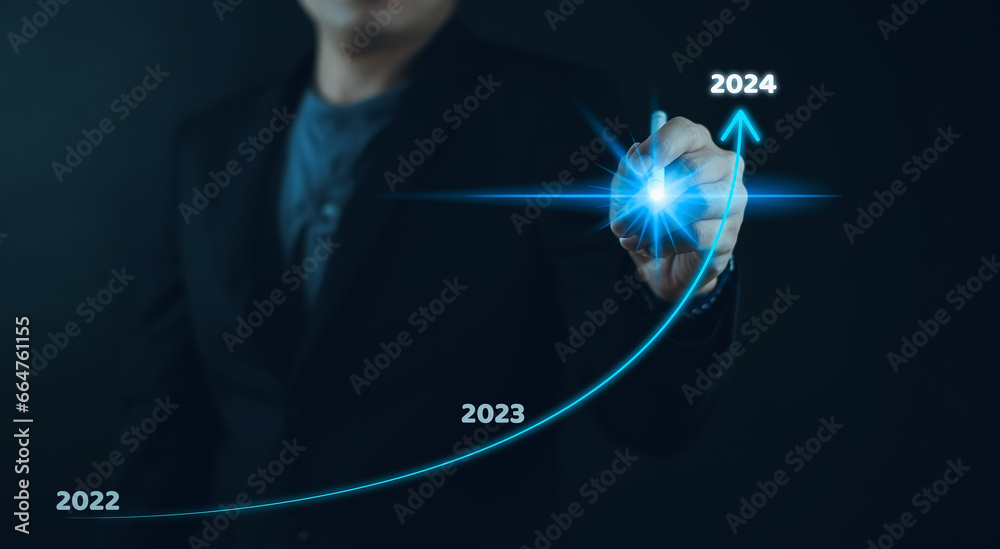 Business 2024 New Year Vision Start Goal Plan Startup Calendar economic ...