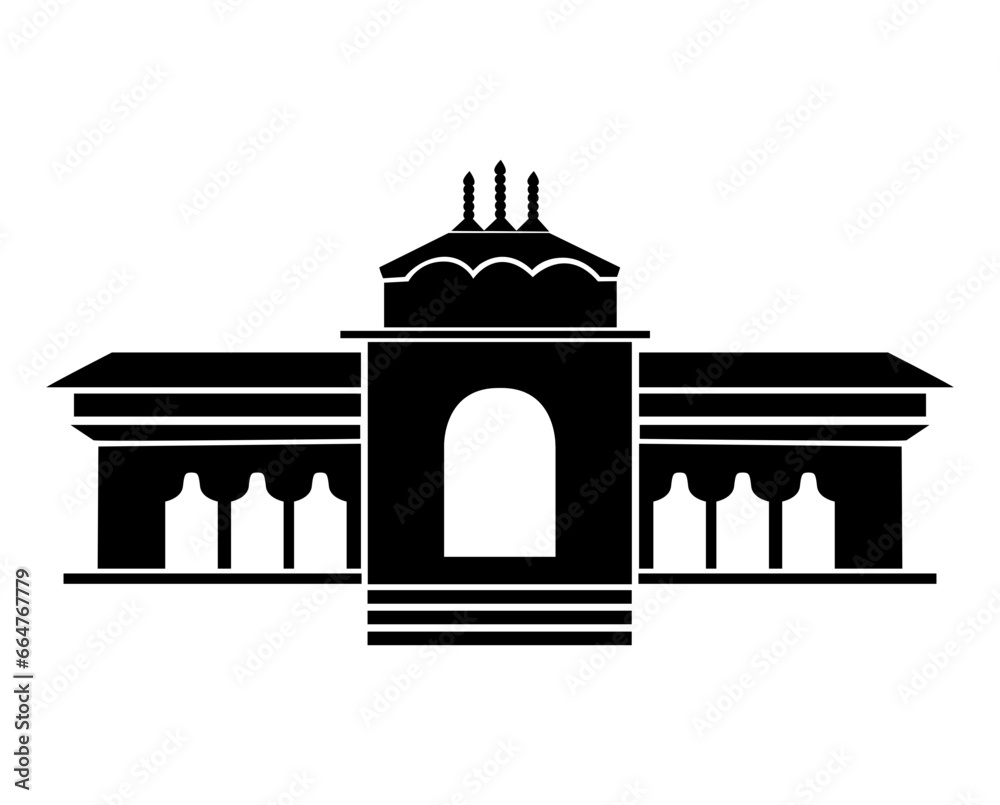 Badrinath (lord Shiva) temple vector icon SVG. Badrinath is a holy ...