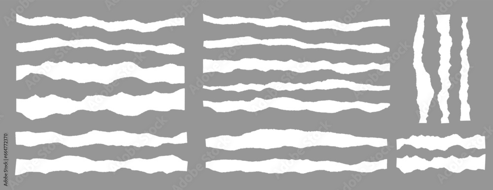 Torn or ripped paper sheet or clip art with edges design. banner tear ...