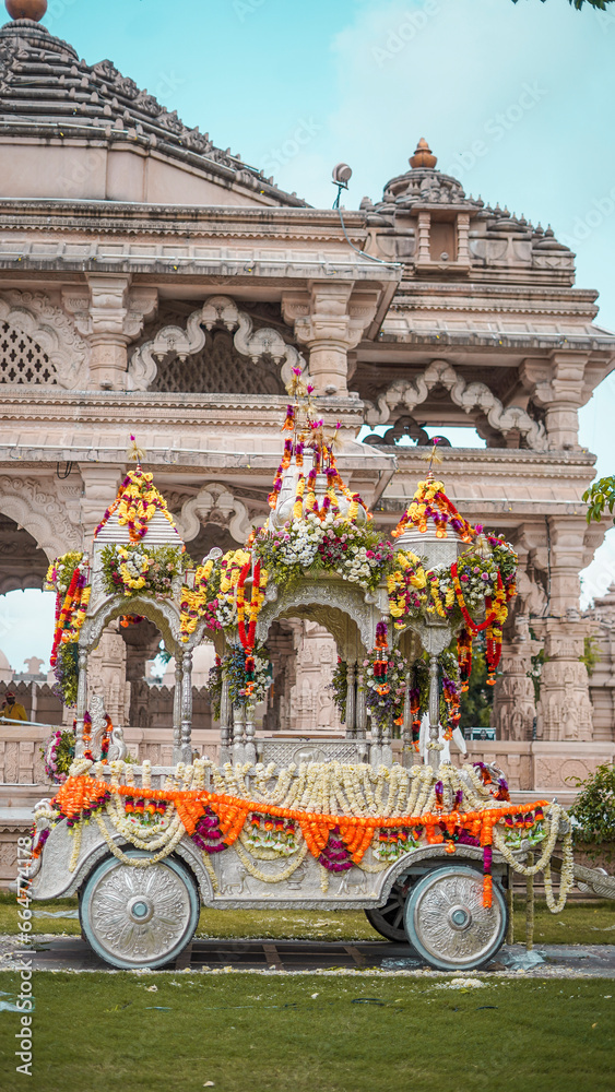 Rath (chariot) of God Jagannath, Balaram and Goddess Suvadra as ritual ...