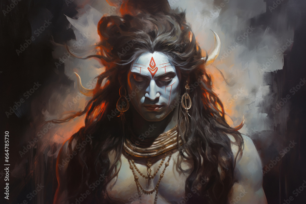 lord shiva on smoke background Stock Photo | Adobe Stock