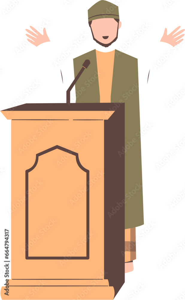 Muslim public speech, khutbah Illustration Stock Vector | Adobe Stock