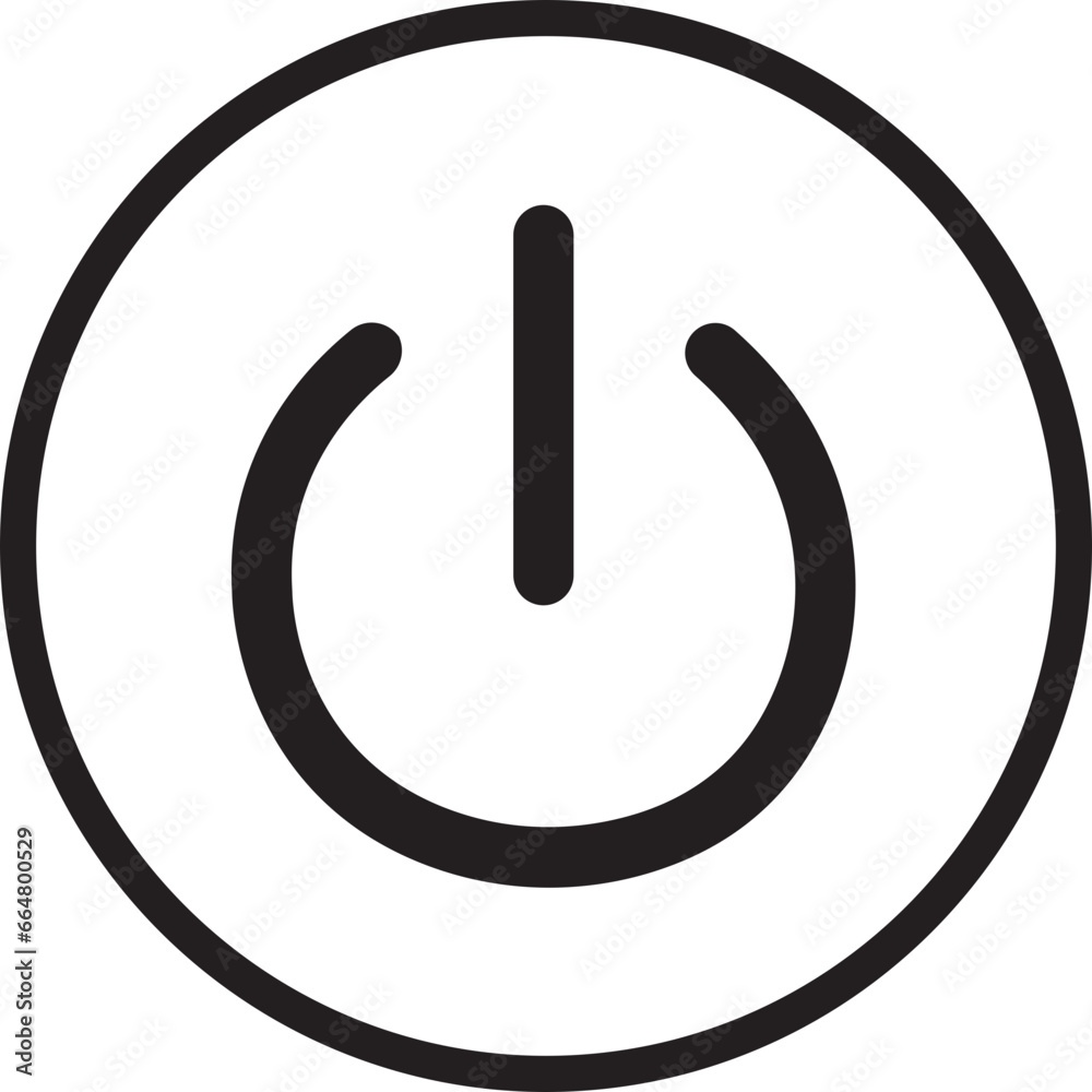 Power button icon. Turn on and off switch vector sign. computer start ...