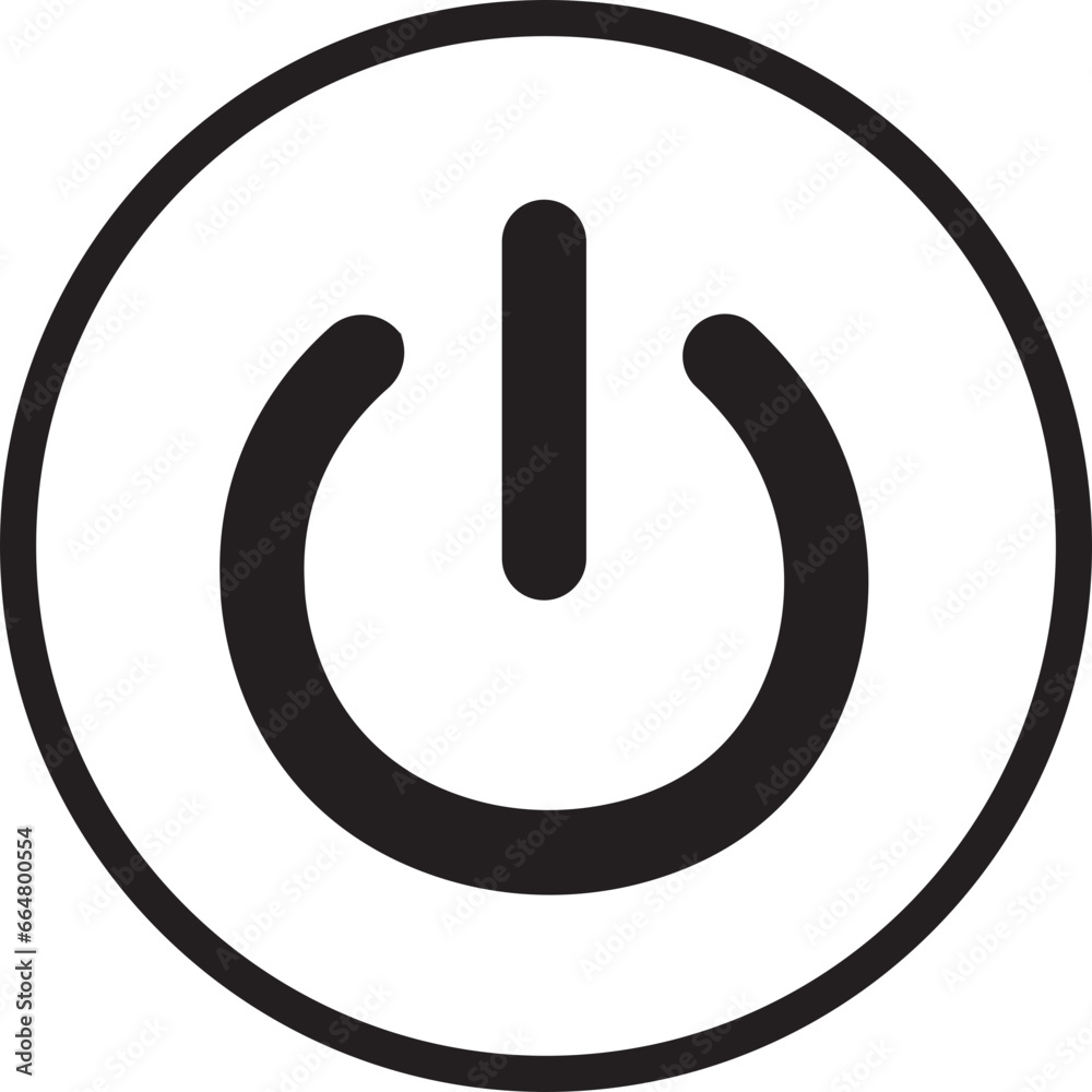 Power button icon. Turn on and off switch vector sign. computer start ...