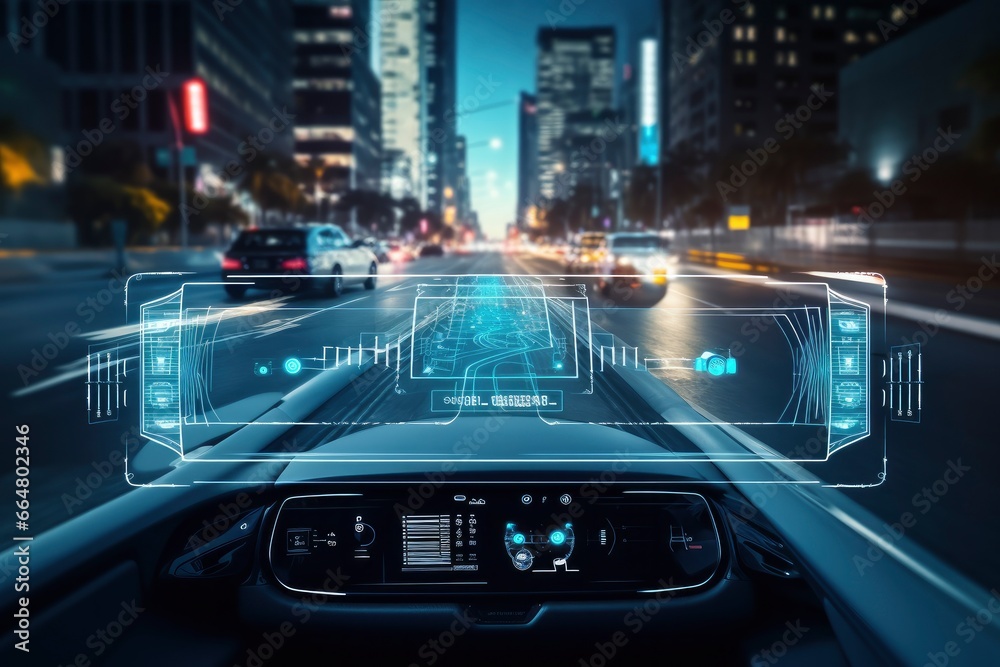 Modern smart car technology intelligent system using Heads up display ...