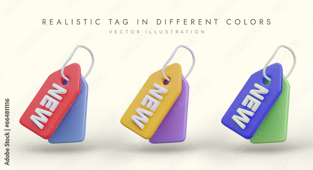 Set of realistic labels with inscription New. Vector images of ...