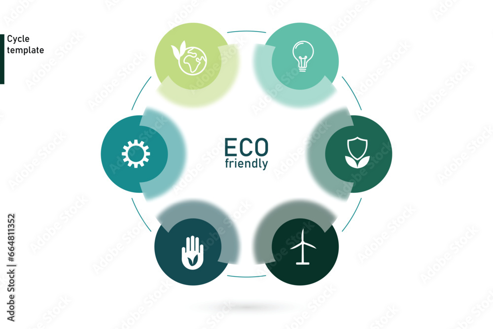 circular infographic cycle chart diagram process flow info design ...