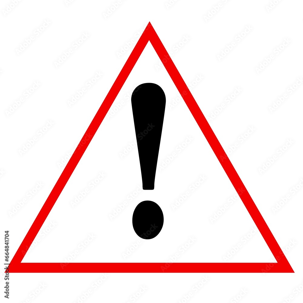 Triangular danger sign warning sign with exclamation mark isolated on ...