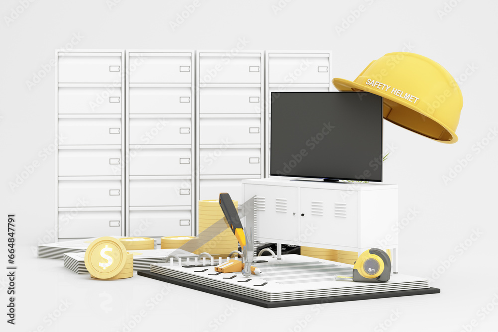 interior design furniture of the contractor and construction cost ...