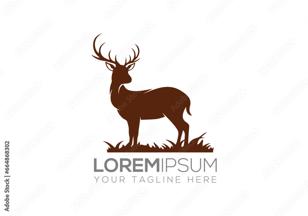 animal logo, wild, deer logo, deer, buck logo, jumping deer, zoo, park ...