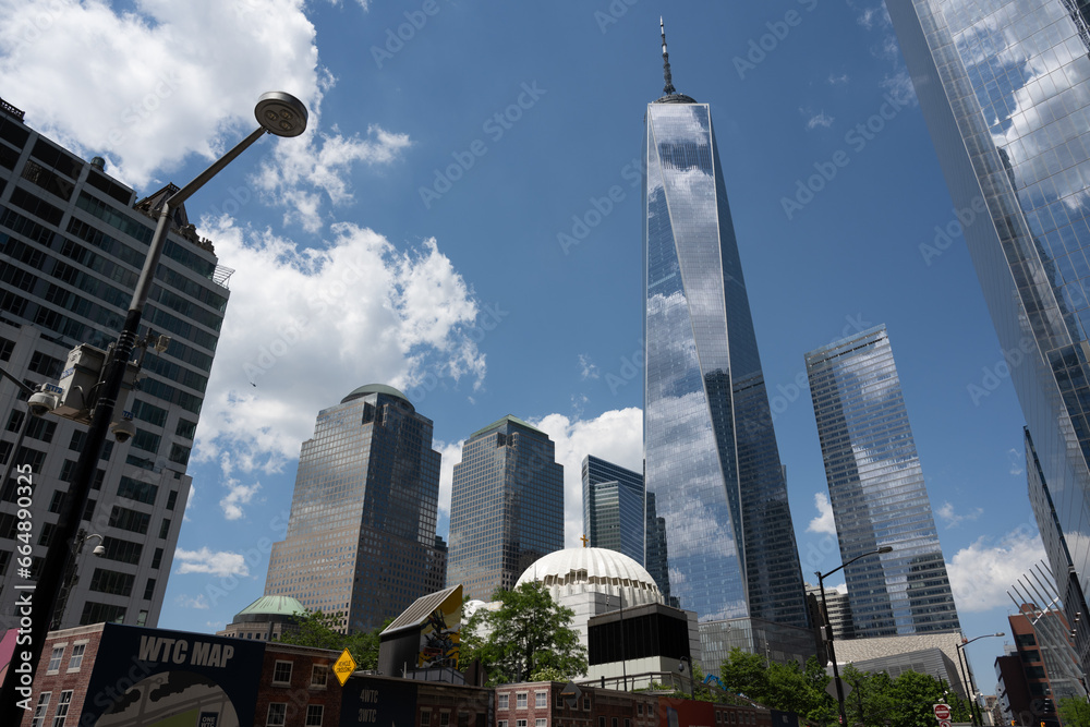 New York, NY, USA - June 4, 2022: Buildings in the World Trade Center ...