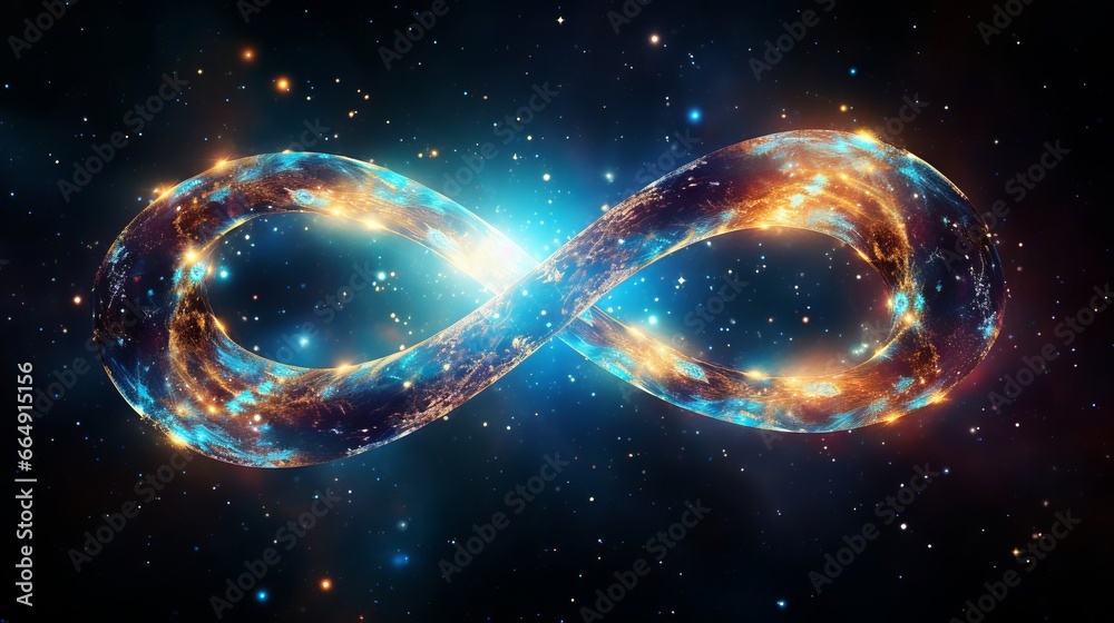 Infinity symbol made of stars and galaxy, representing the eternity of ...