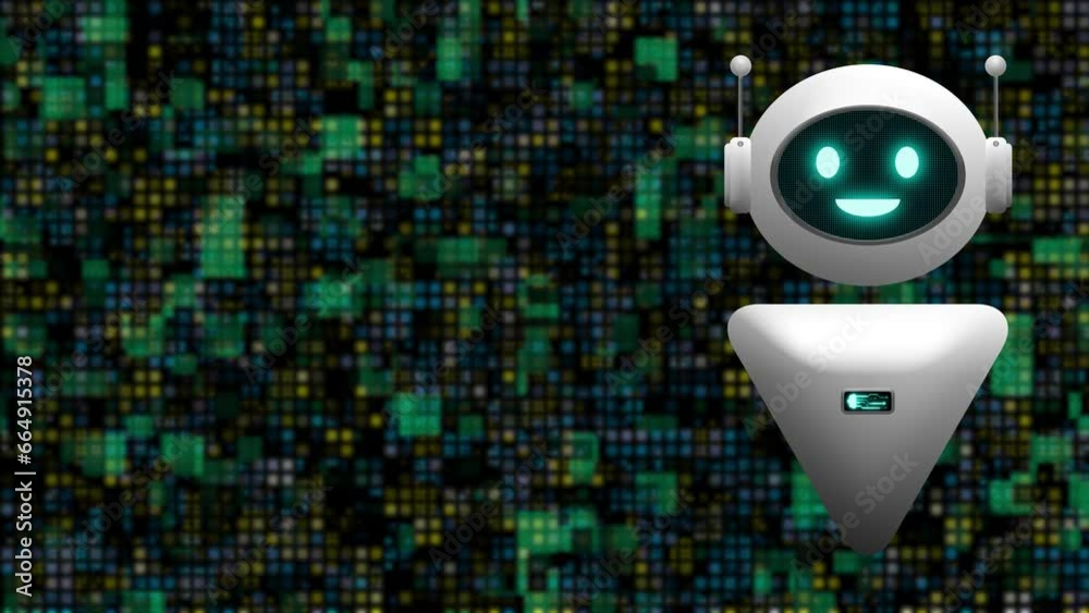 artificial and virtual assistant concept Animation with robot and ...