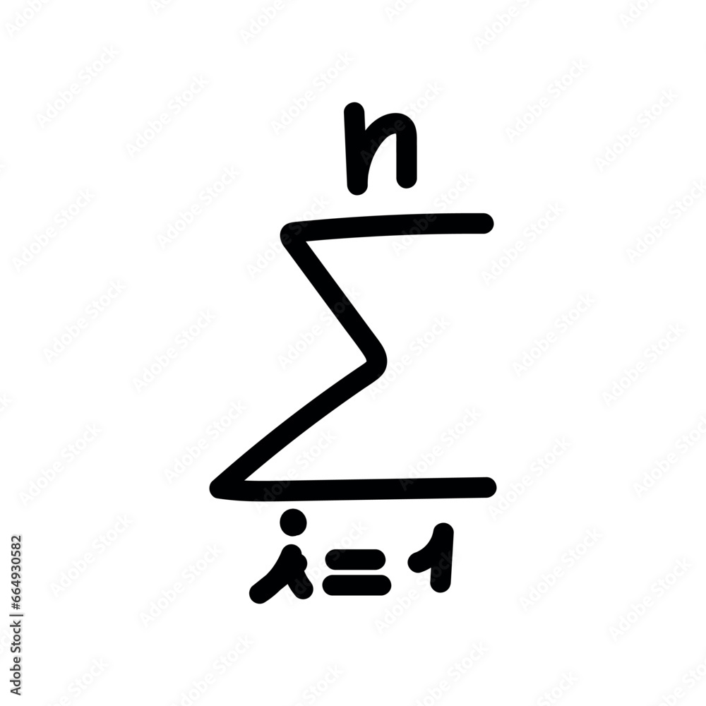 Sigma summation symbol. Math sigma sign vector. Mathematics resources ...