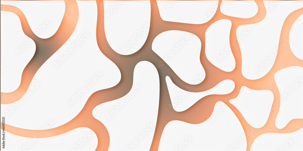 3d abstract white and orange paper background, layers, flat fiber ...